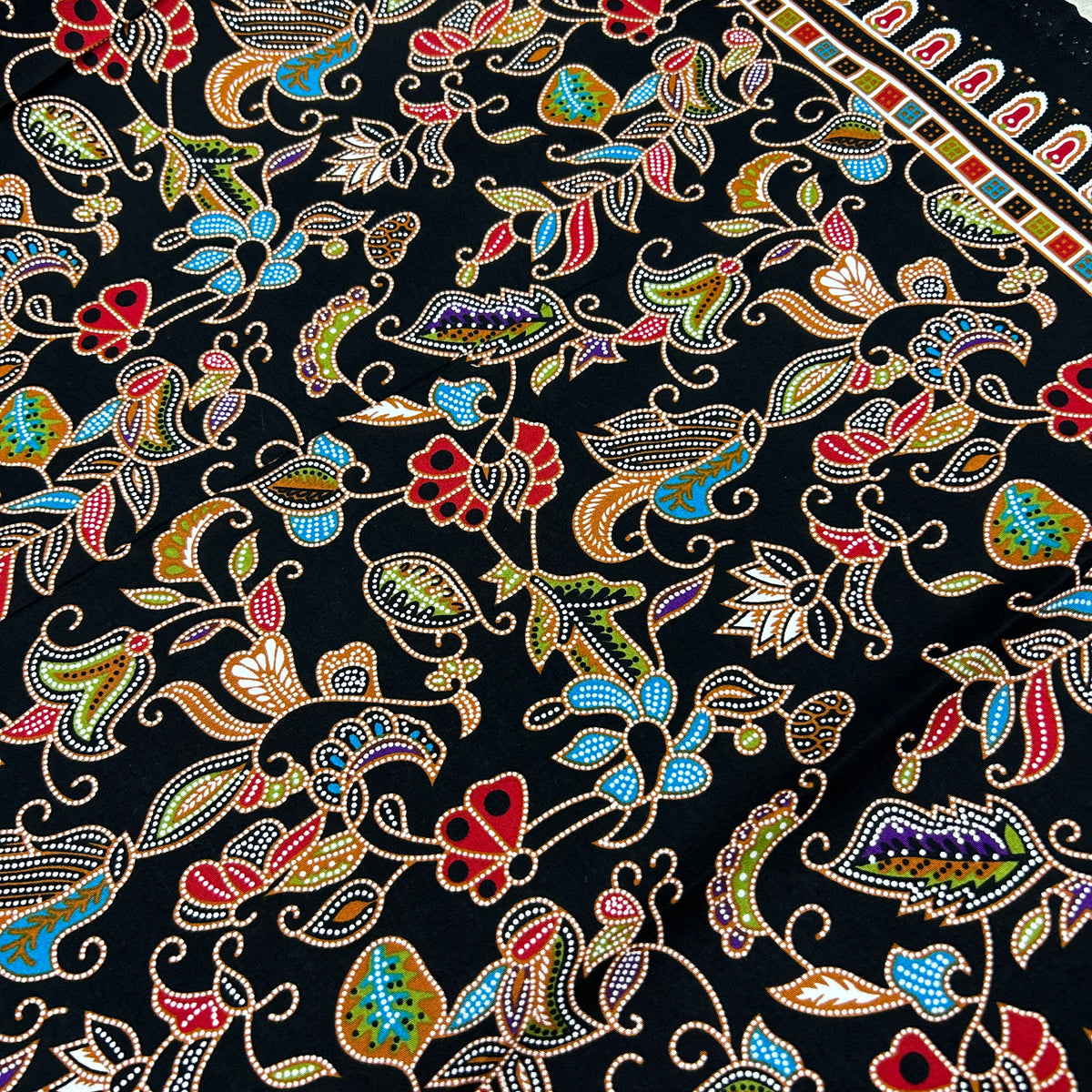 Singapore Airline Batik Inspired Cotton - Black – Lee Ann Textiles SG