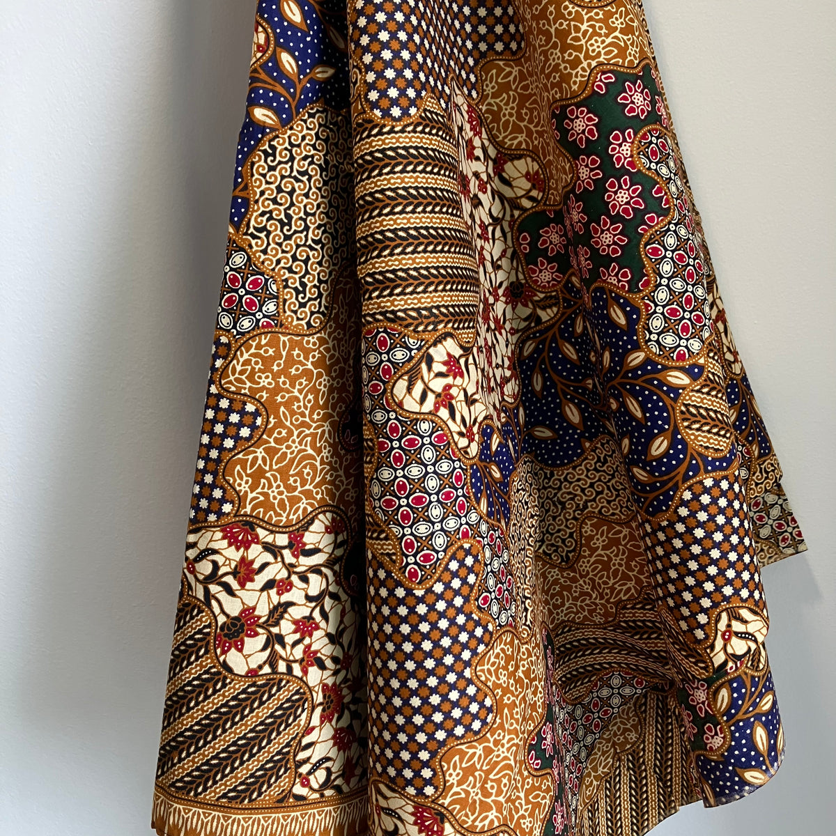 Floral and Traditional Patch Motif Batik Blue – Lee Ann Textiles SG