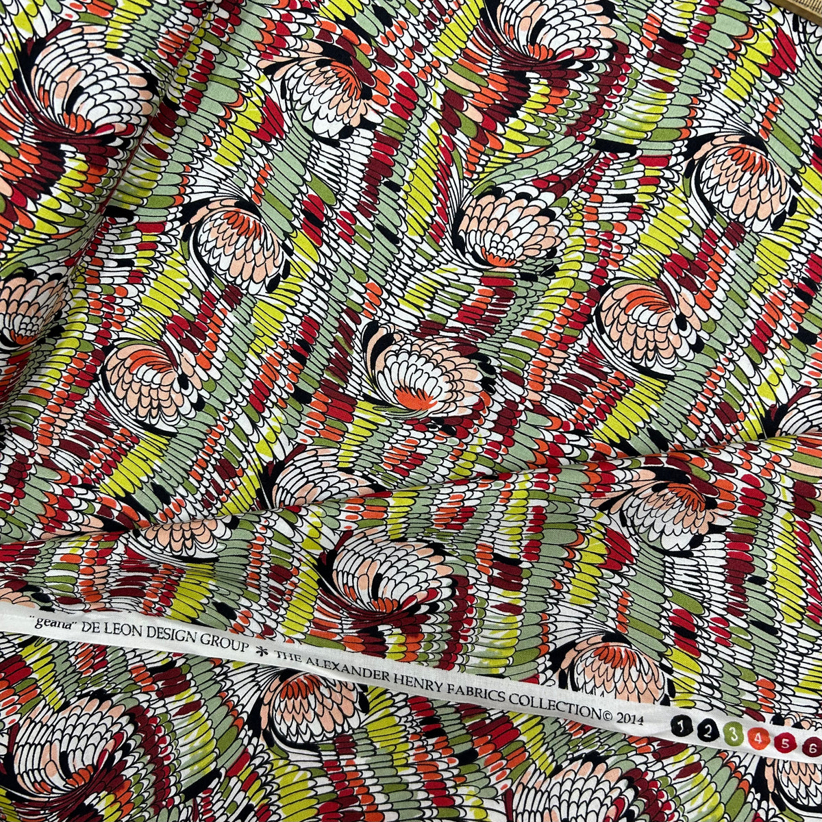 brown and light green flower fabric by Alexander Henry – Lee Ann ...