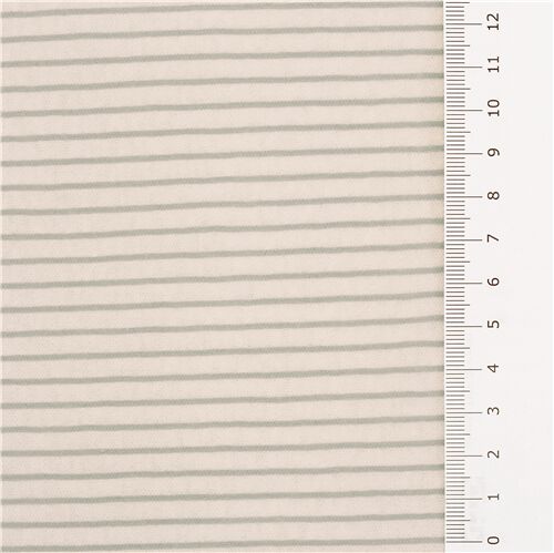 smooth knit fabric from Japan wobbly stripes in grey on white cotton ...